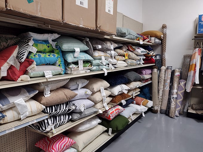 Pillow paradise for the indecisive decorator. Why commit to one throw pillow when you can have seventeen?