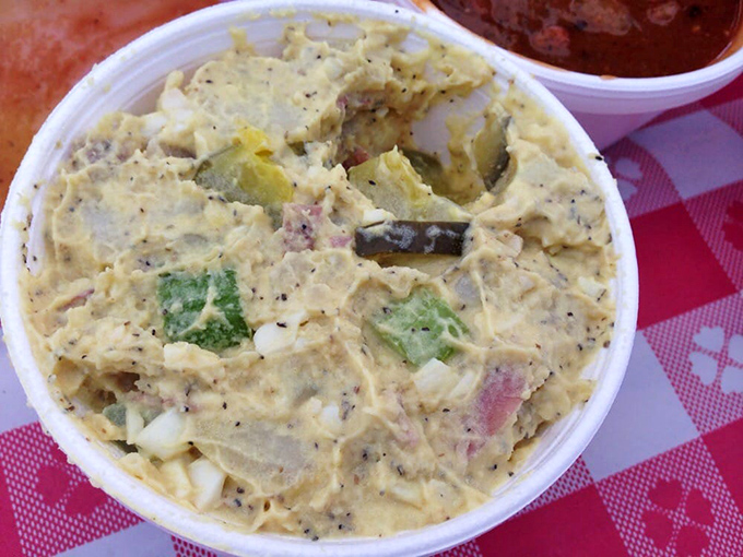 Potato salad that doesn't apologize for being potato salad&mdash;chunky, substantial, and seasoned by someone who clearly has strong opinions about proper side dishes.