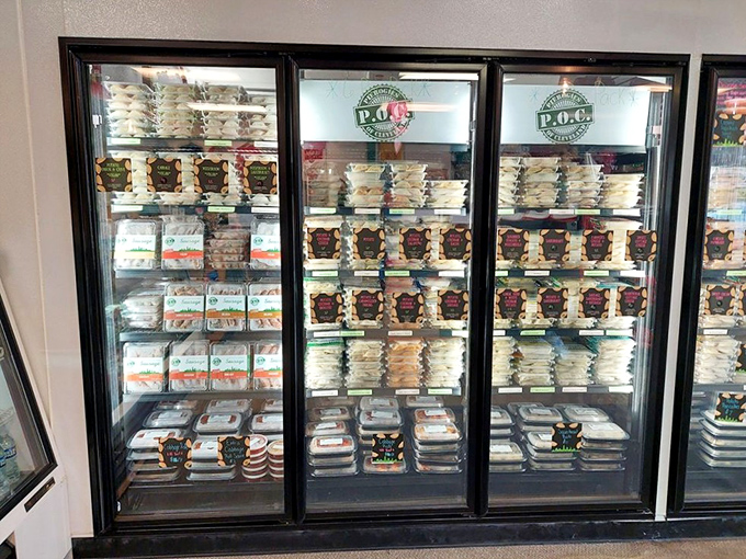 The refrigerated cases stand as a monument to convenience&mdash;rows upon rows of take-home pierogies waiting to rescue your dinner plans.