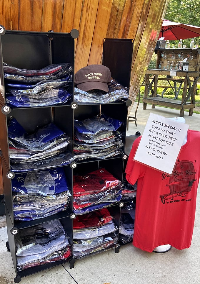 Barrel merch that promises a free float with purchase&mdash;because the only thing better than a root beer memory is wearing it.