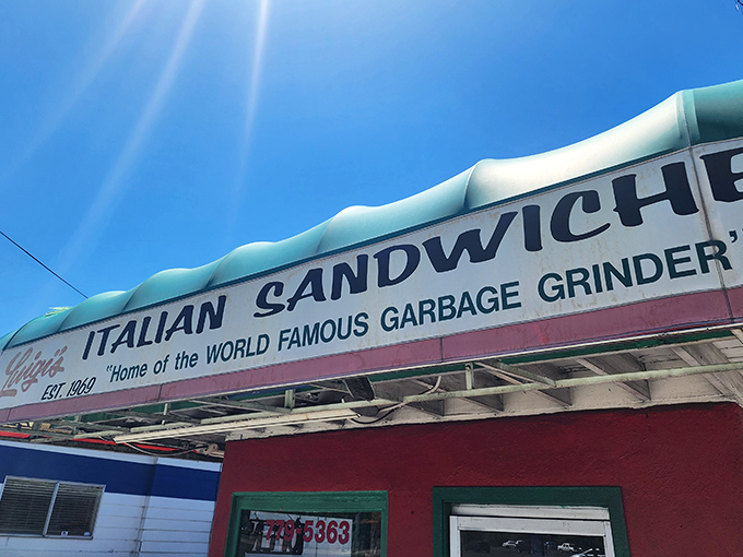 The signage proudly proclaims Luigi's as "The Ultimate Sandwich"&mdash;a bold claim backed by decades of sauce-stained evidence and loyal customers.