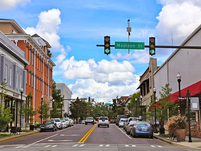 Madison Street offers a picture-perfect small-town thoroughfare where you half-expect Jimmy Stewart to come running around the corner at any moment.