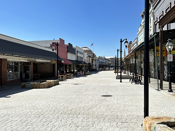 Cobblestone streets empty of cars but full of possibility &ndash; Grass Valley's pedestrian-friendly downtown invites leisurely exploration and spontaneous discoveries.
