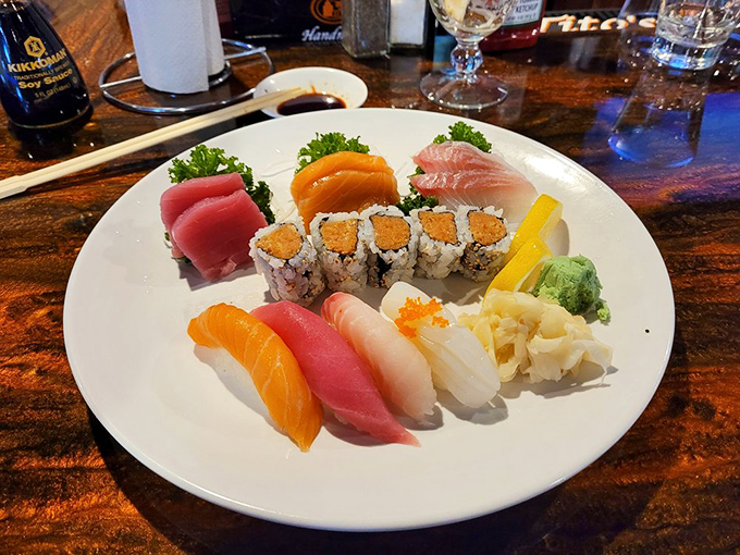 Sushi that's artfully arranged like edible jewelry&mdash;each piece a little gift from the sea.