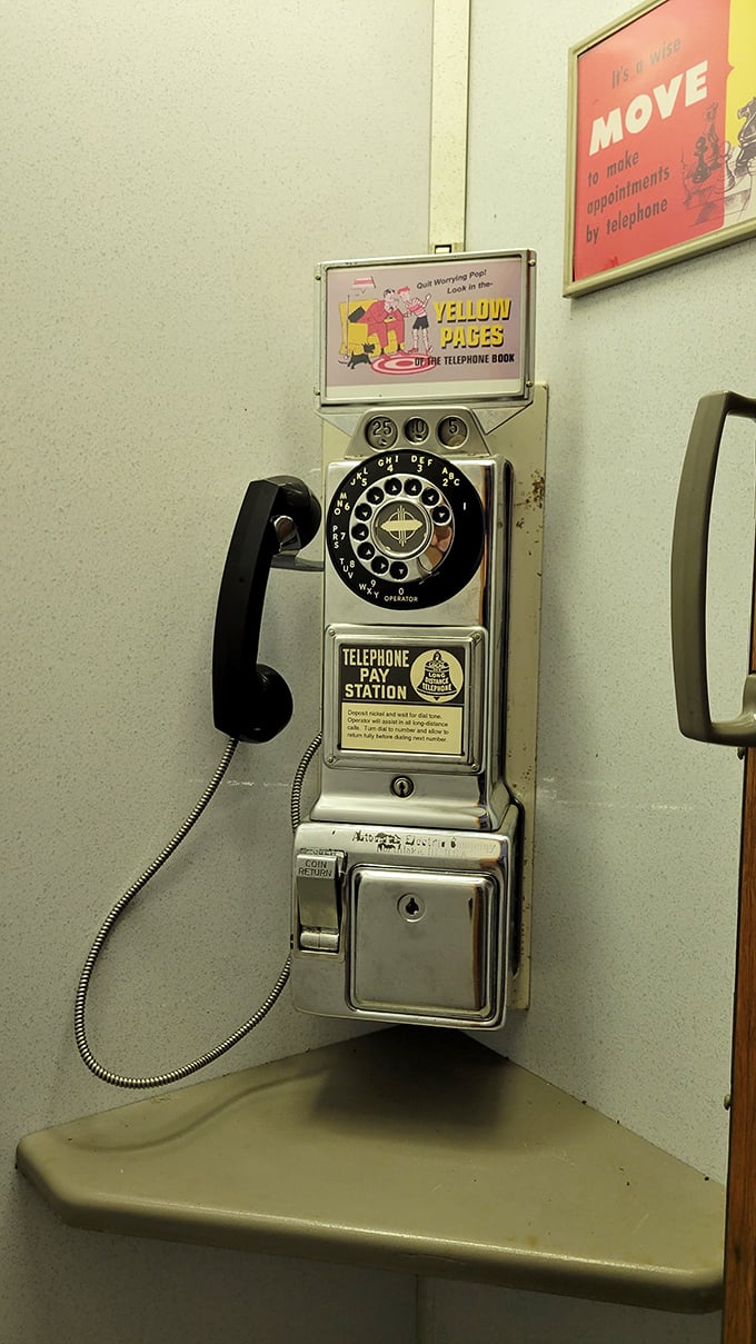 This vintage payphone corner is a time capsule from when you'd call ahead for chicken instead of ordering online.