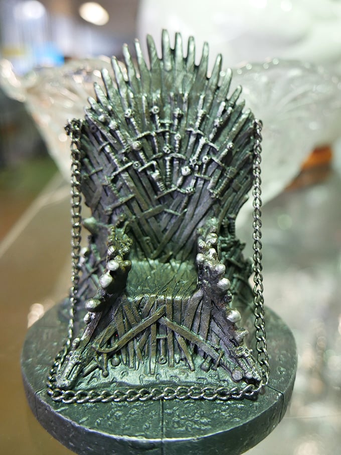 Winter is coming... to your display shelf! This miniature Iron Throne proves that even pop culture obsessions eventually make their way to thrift stores.