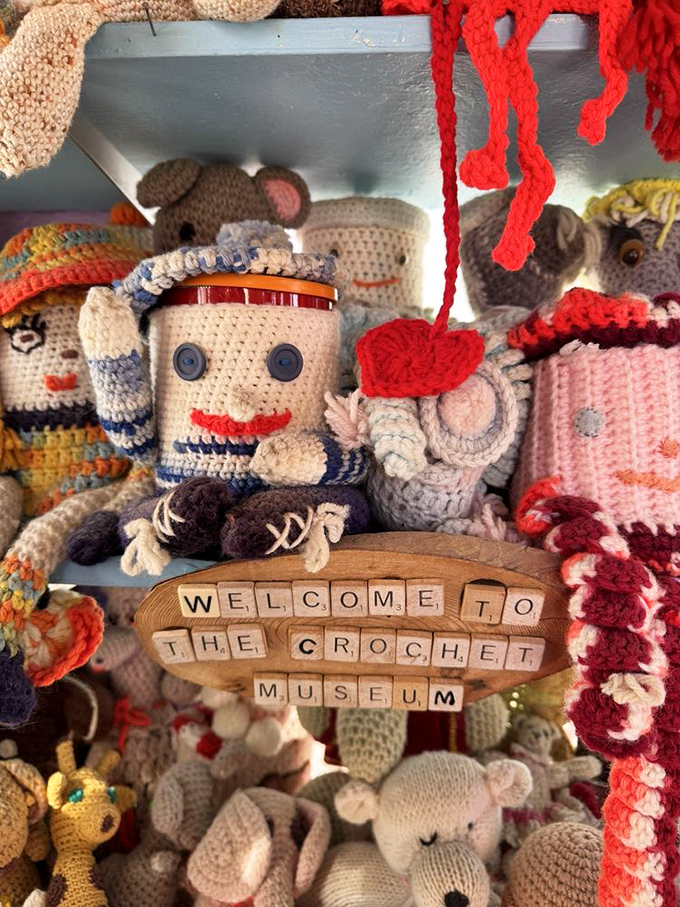 Scrabble tiles spell out the obvious &ndash; you've officially entered the most welcoming fiber arts wonderland imaginable