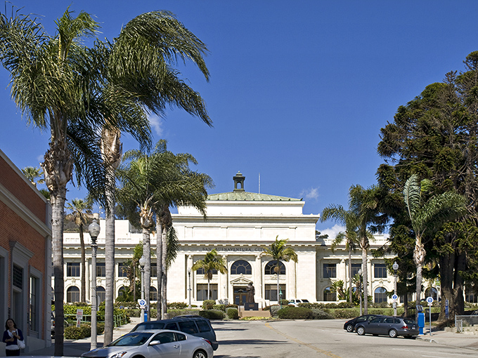 Ventura's historic downtown buildings stand proudly, their vintage facades telling stories of California's past.