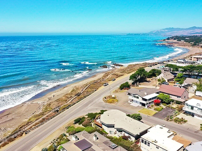From above, Cambria's coastline reveals itself as a perfect marriage of blue Pacific and golden California shore&mdash;no prenup required.