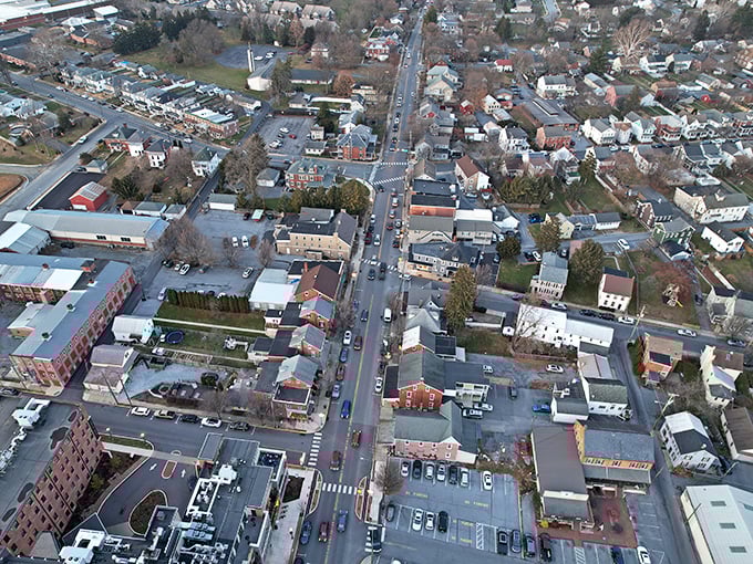 From above, Lititz reveals itself as a perfectly proportioned small town, where history and modernity have achieved a rare and beautiful balance.