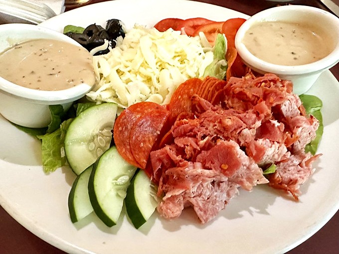 The antipasto salad &ndash; a colorful playground where vegetables, meats and cheeses come together for the most delicious recess ever.