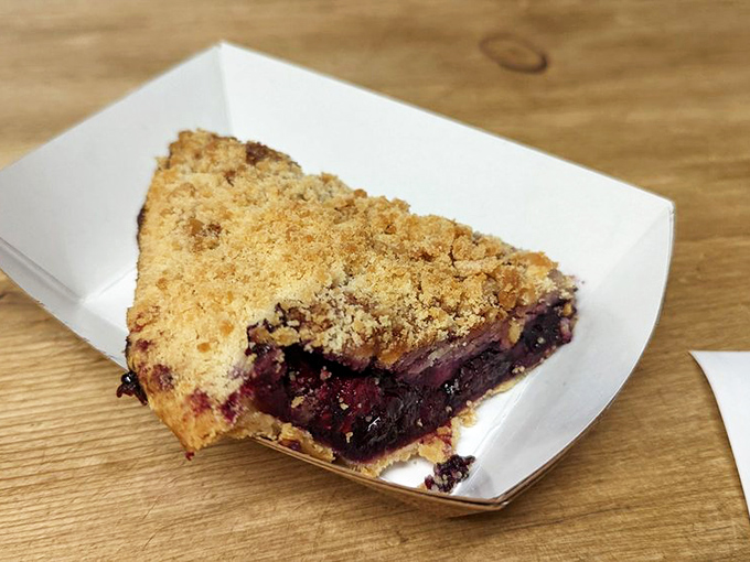 A slice of berry crumble that whispers sweet nothings to your taste buds before shouting "Remember me forever!"