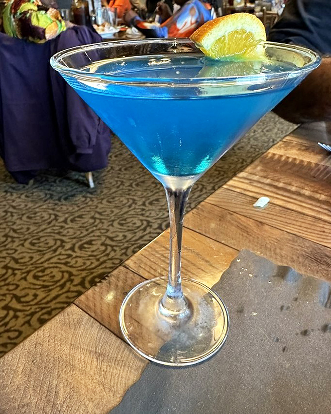 Electric blue cocktail that proves Lancaster County isn't all buttermilk and apple cider. Even the Amish might raise an eyebrow&mdash;approvingly.