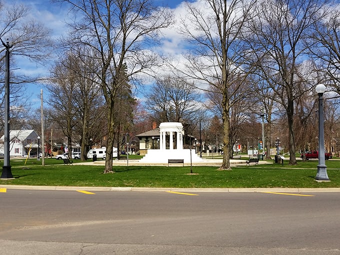 Brooks Memorial Fountain stands as the crown jewel of Marshall's town square, its classical design creating a gathering place that feels both timeless and welcoming.