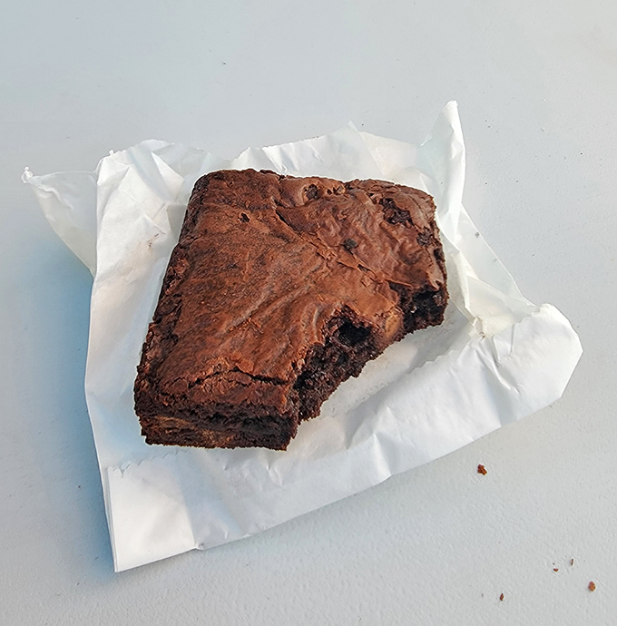 This isn't just a brownie &ndash; it's a chocolate revelation wrapped in wax paper. Dense, rich, and clearly made with the kind of love that no factory could replicate.