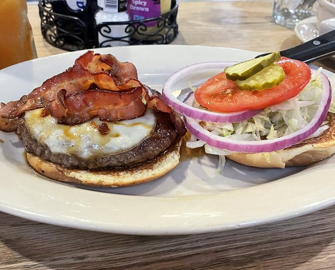 When German brewing tradition meets American classics, you get this magnificent burger that bridges continents one delicious bite at a time.