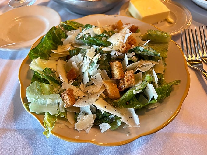 A Caesar salad that Julius himself would cross the Rubicon for&mdash;crisp, perfectly dressed, with shavings of Parmesan like fallen snow.