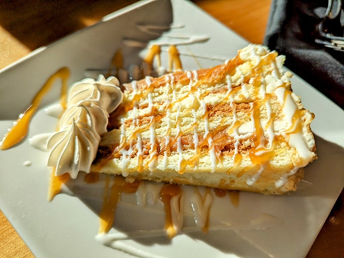 A slice of cheesecake drizzled with caramel that doesn't just end your meal&mdash;it provides the sweet finale your taste buds have been waiting for. 