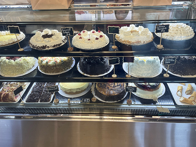 The dessert case&mdash;where willpower goes to die. These homemade cakes stand ready to transform "I shouldn't" into "I'll take a slice to go."