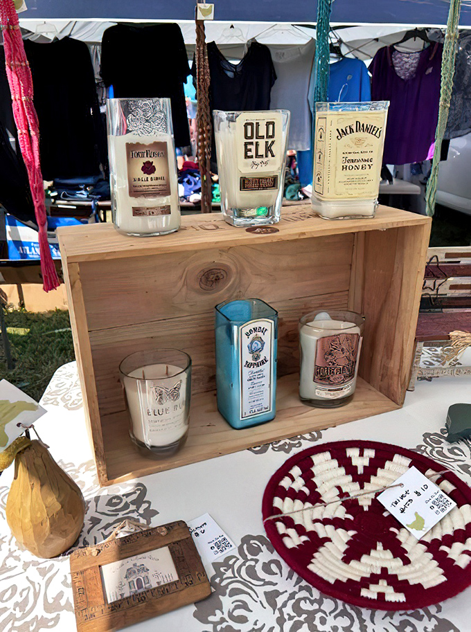 Upcycled candles in whiskey glasses&mdash;because nothing says "sophisticated adult" like drinking vessels repurposed for atmospheric lighting.