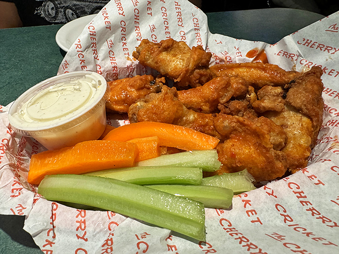 Wings that don't need a sporting event excuse to be ordered. Crispy, saucy satisfaction with the obligatory celery sticks pretending to make it healthy.