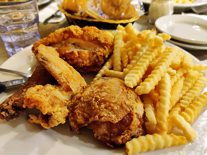 Golden-fried chicken that crackles with each bite, escorted by crinkle-cut fries. Some food doesn't need reinvention&mdash;it just needs respect.