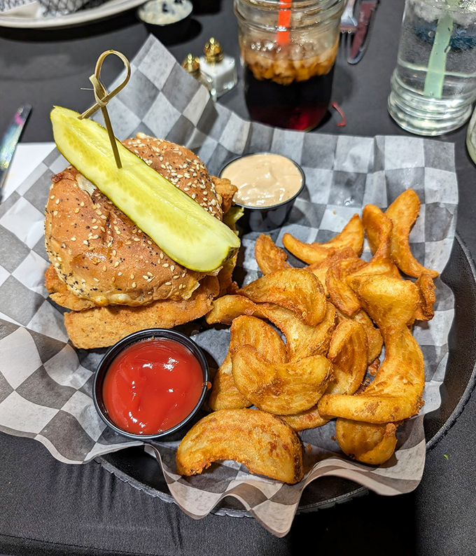This sandwich doesn't just sit on the plate&mdash;it commands attention. The pickle stands guard like a sentinel of satisfaction.