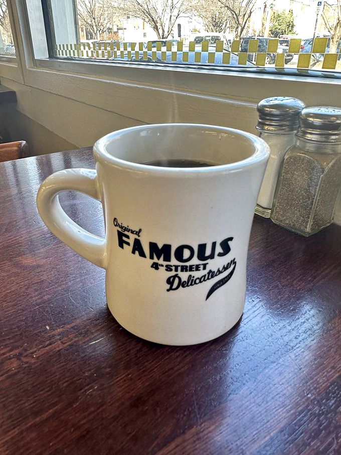 The perfect ending: strong coffee in a mug that's seen thousands of morning conversations, political debates, and "I shouldn't but I will" dessert decisions.