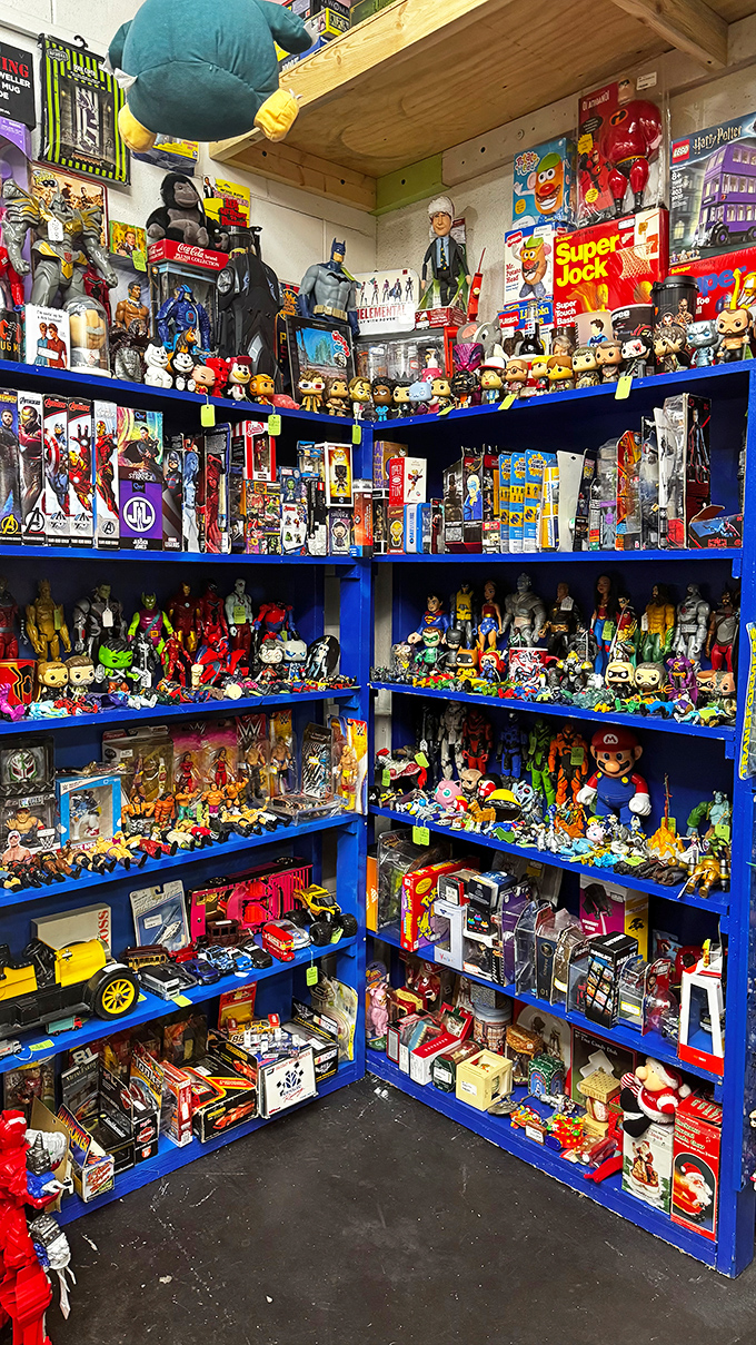 Toy paradise! This corner could be the retirement community where all your childhood heroes went to live after you grew up. 