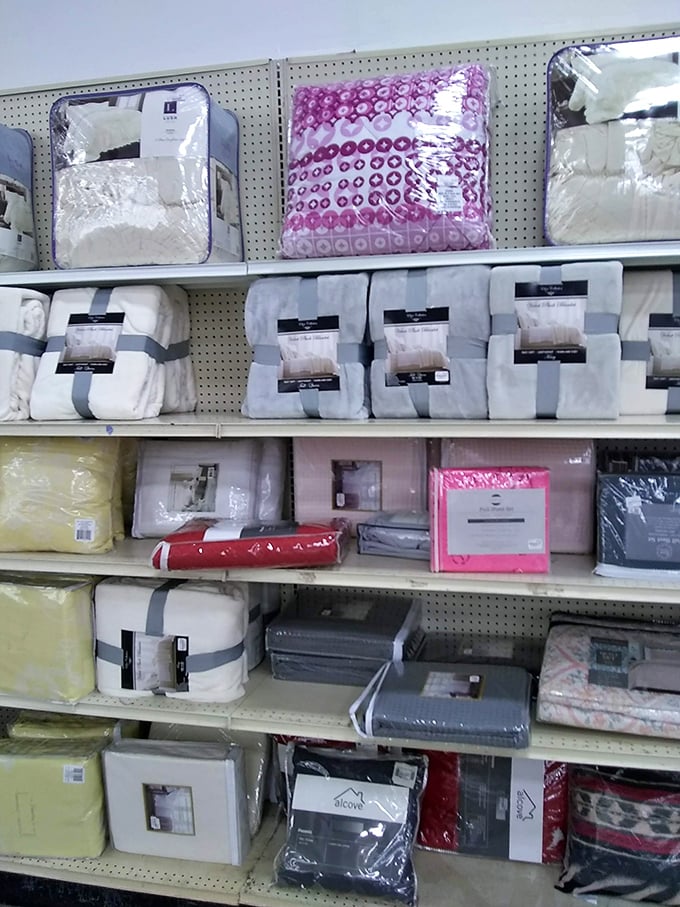 Brand new bedding at thrift store prices feels like winning the lottery. These still-packaged linens and comforters are the ultimate practical score.