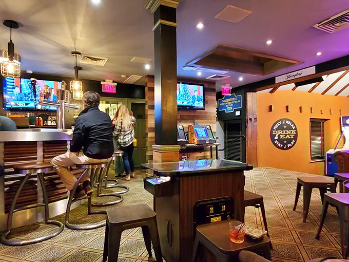 Where locals gather to debate important matters like sports, weather, and whether to order dessert (always yes).