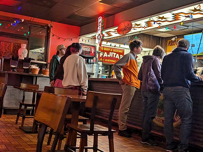 The dinner rush at Nachomama's – a line of hungry patrons drawn by the siren call of sizzling fajitas and the promise of nacho nirvana.