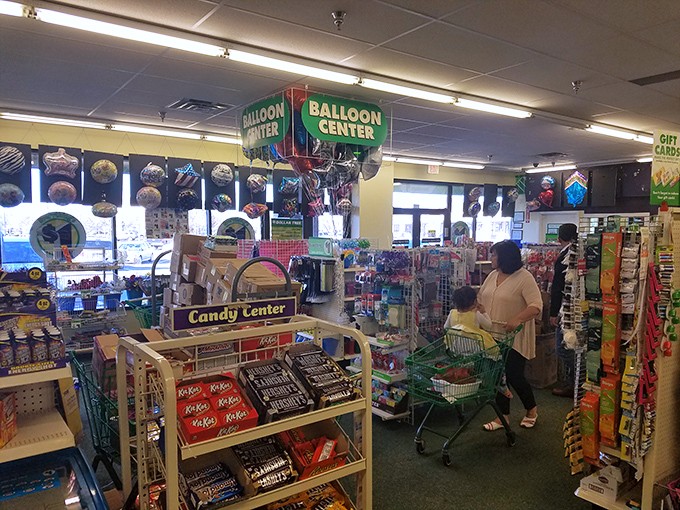 Where savvy shoppers gather to stretch their dollars. The balloon and candy center creates a festive focal point for celebration essentials that won't break the bank.