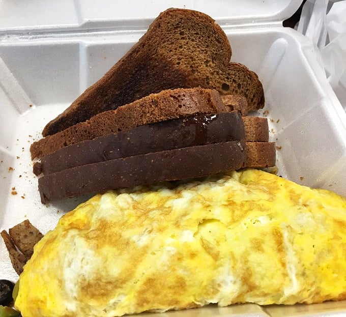 Breakfast at Reuben's means perfectly executed classics like this fluffy omelet with toast&mdash;simple food that somehow tastes better here than anywhere else.