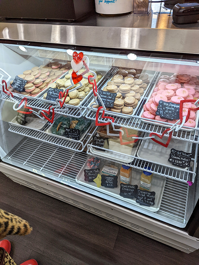 The dessert case&mdash;where macarons and sweet treats wait patiently, knowing you'll eventually abandon all willpower after your magnificent meal.