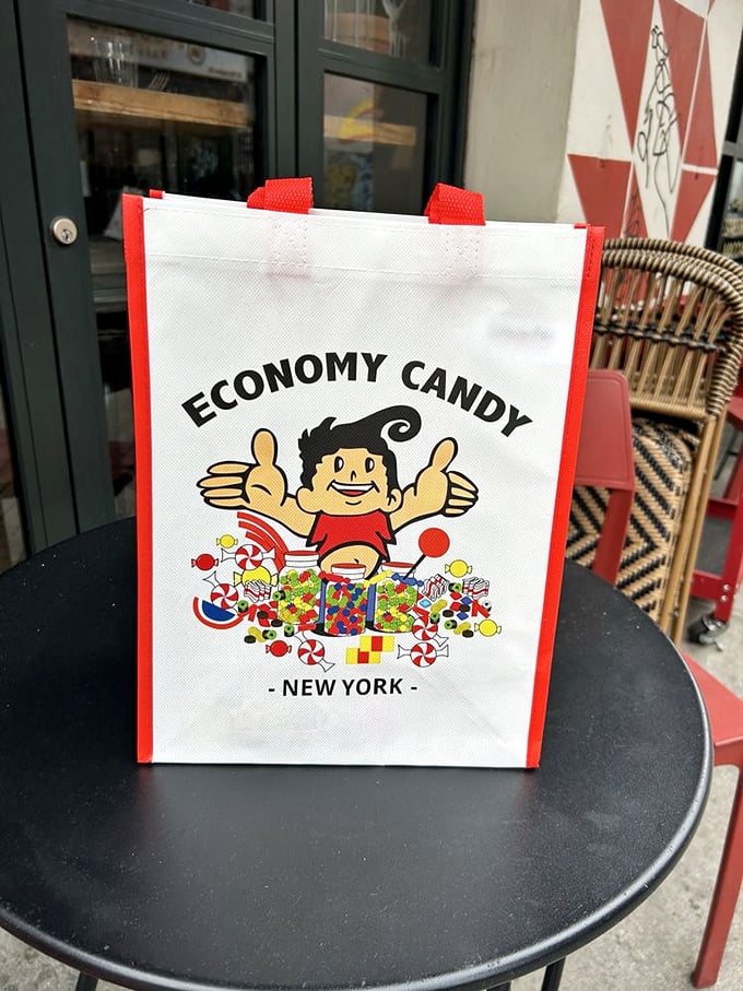 The Economy Candy tote bag &ndash; the ultimate souvenir and enabler for those who know one handful of treats is never quite enough.