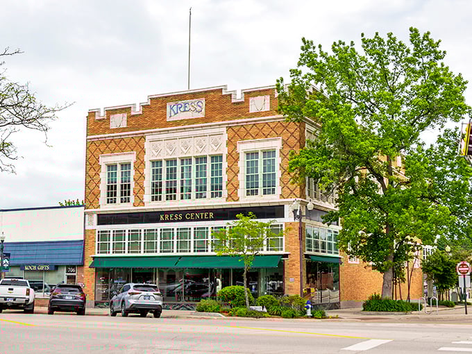 The Kress Building's distinctive architecture reminds us when department stores were downtown anchors. Its art deco details whisper of more elegant shopping eras.