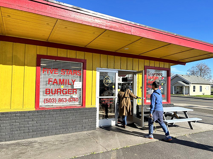 The entrance to burger paradise&mdash;where hungry pilgrims arrive with empty stomachs and leave with full hearts and satisfied souls.