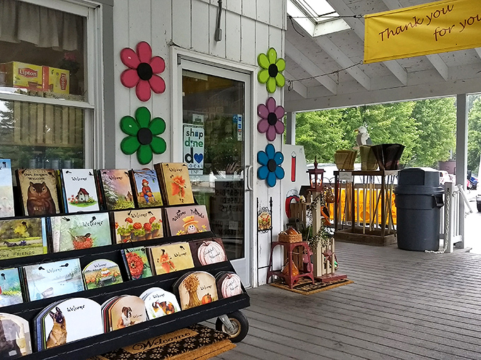 Even the entrance is charming, with colorful flowers and children's books. This porch doesn't just welcome you&mdash;it hugs you before the pastries do.