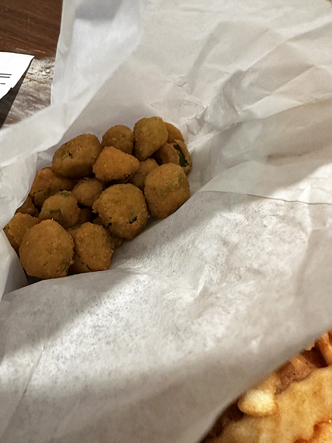 Fried okra nuggets&mdash;the Southern delicacy that makes vegetable-eating feel like a delicious act of rebellion.