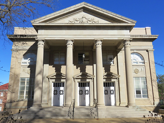 Fulton Chapel's imposing columns stand like sentinels guarding culture itself&mdash;a temple to the arts in Mississippi's Athens of the South.