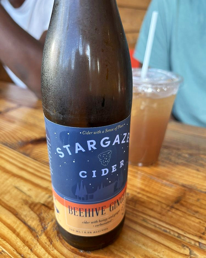 A bottle of Stargazer Beehive Ginger Cider&mdash;because great seafood deserves a worthy companion. The perfect palate refresher between bites of oceanic bliss.