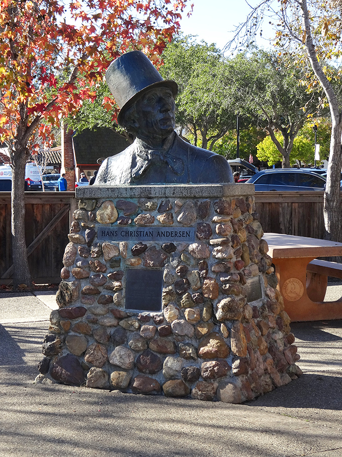 The man behind the fairy tales watches over his village. Hans Christian Andersen's legacy lives on in every corner of Solvang.