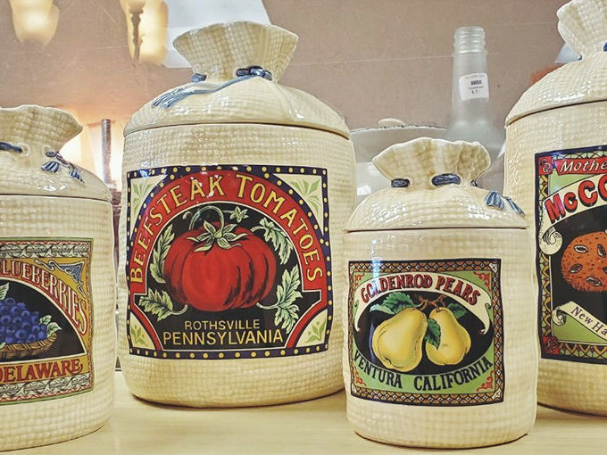 
Vintage kitchen canisters that bring farmhouse charm without the Joanna Gaines markup. Practical storage never looked so deliciously nostalgic.