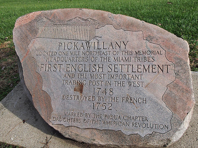 This unassuming stone marker tells of Pickawillany, proving that sometimes the most fascinating stories come from the humblest storytellers.