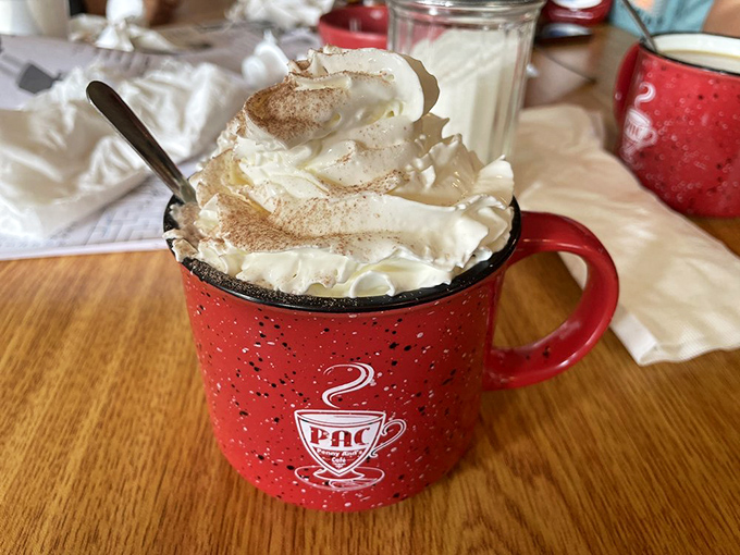 Hot chocolate that doesn't come from a packet, topped with a cloud of whipped cream. Winter's perfect consolation prize.