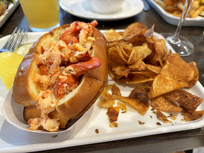 The lobster roll that launches a thousand road trips. Sweet chunks of lobster nestled in a perfect bun&mdash;worth every mile of the journey.