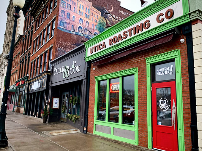 Tree-lined streets with classic apartment buildings showcase Utica's livable scale, where urban convenience meets neighborhood feel without the big-city price tag. 