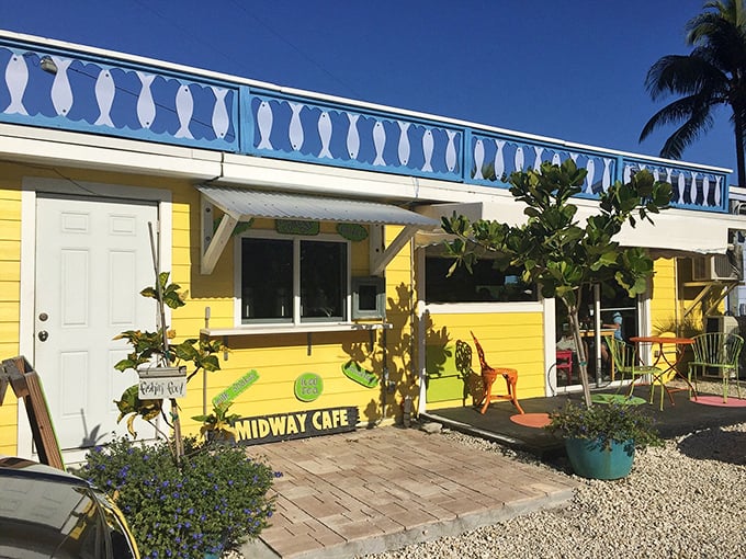 Midway Cafe's sunshine-yellow exterior radiates happiness even before the caffeine kicks in. It's morning optimism in architectural form.
