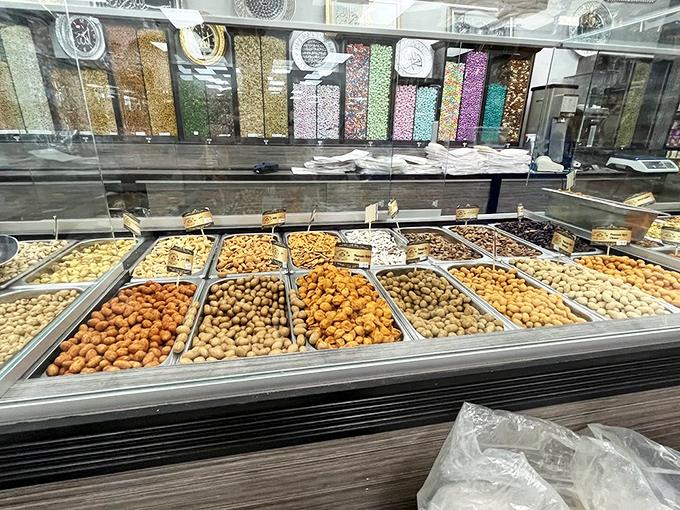 The "nut" part of the Kingdom takes center stage. This impressive array of perfectly roasted nuts would make any squirrel reconsider its life choices.